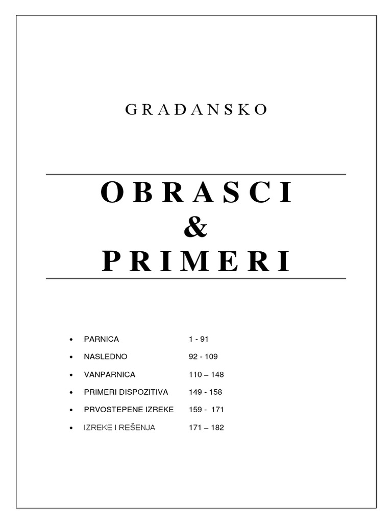 Gradjansko - Obrasci & Primeri | PDF