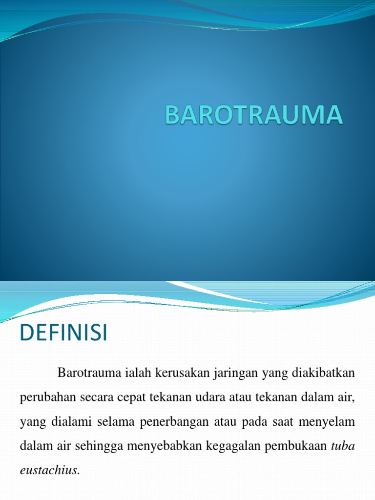 Barotrauma: Risiko dan Gejala | PDF