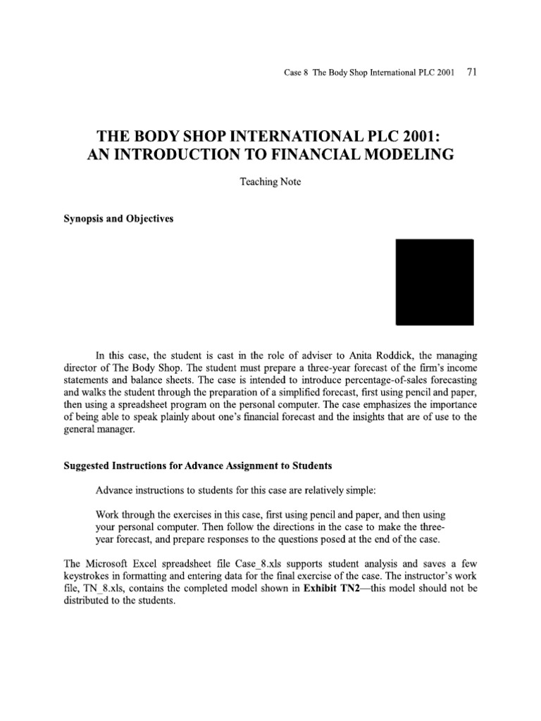 Case 2 - Body Shop International - Teaching Note | PDF