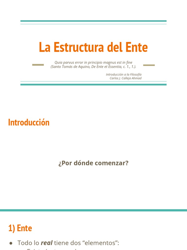 Estructura del Ente en Filosofía | PDF | Esencia | Existencia