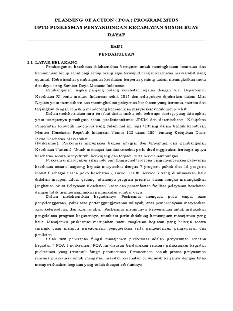 Program MTBS Puskesmas Penyandingan | PDF | Pengembangan Diri