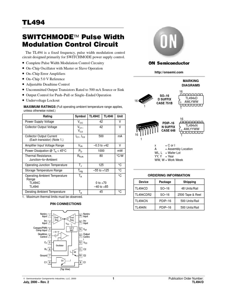 tl494 2 | PDF | Amplifier | Electronic Oscillator