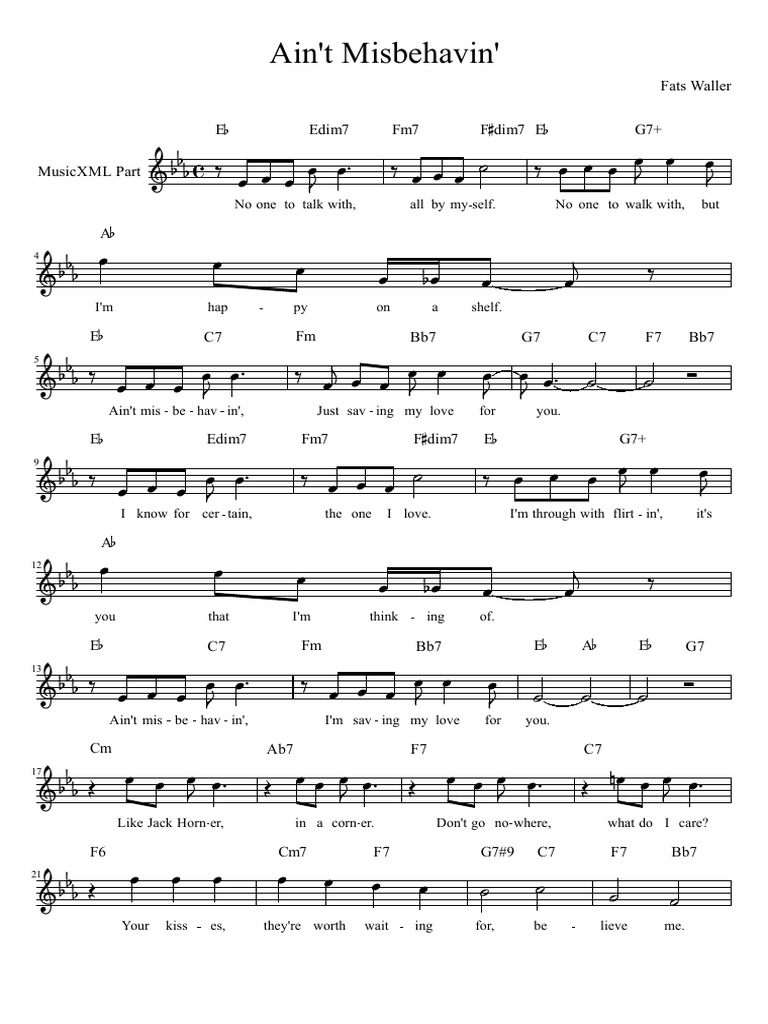 Ain't Misbehavin | PDF | Entertainment (General)