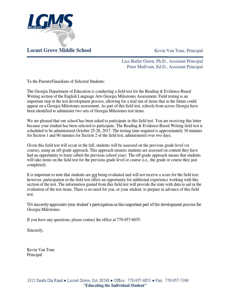 Testing Letter 17-18 | PDF | Educational Assessment | Teaching