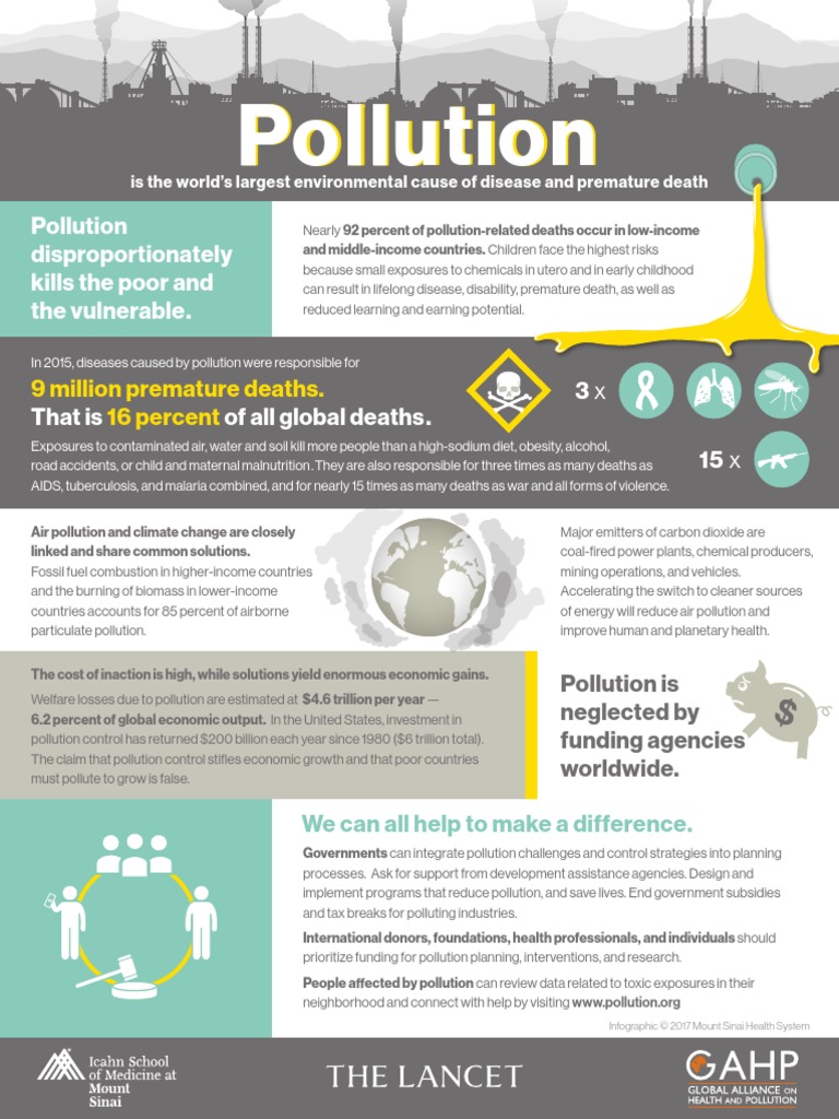 Pollution and Health Infographic | PDF | Pollution | Air Pollution