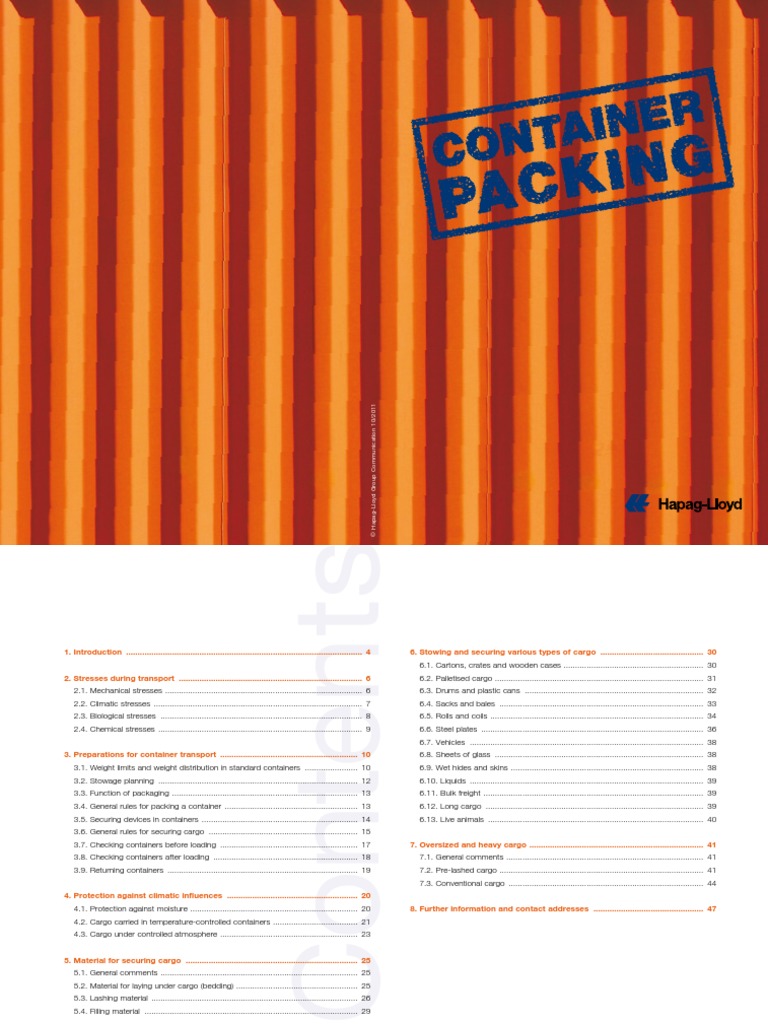 Container Packing Broschuere Engl PDF | PDF | Containerization | Cargo