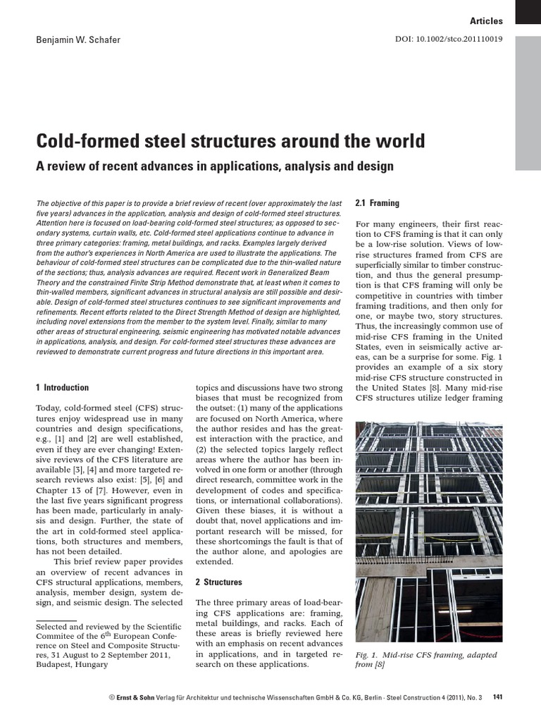 Cold Formed Steel Structures Around The World PDF | PDF | Buckling ...