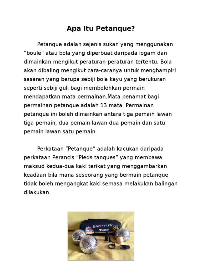 Definisi Petanque | PDF