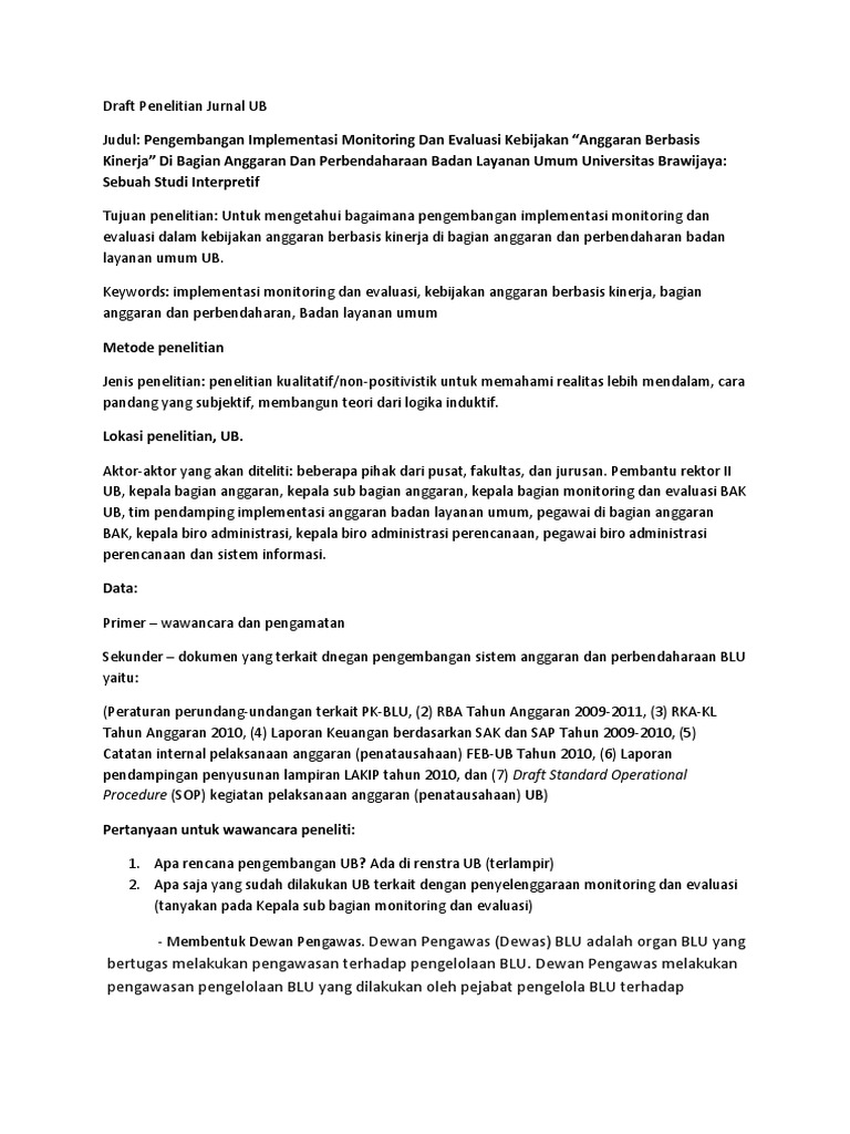 Draft Penelitian Jurnal UB | PDF