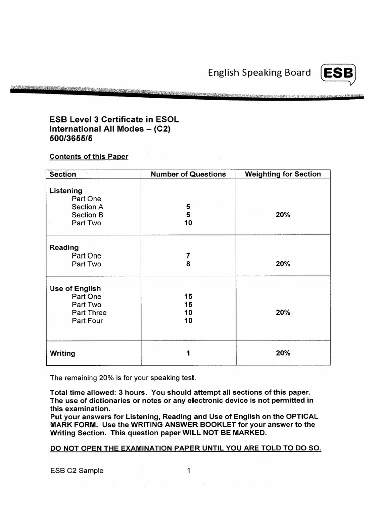 ESB C2 Sample 1 | PDF