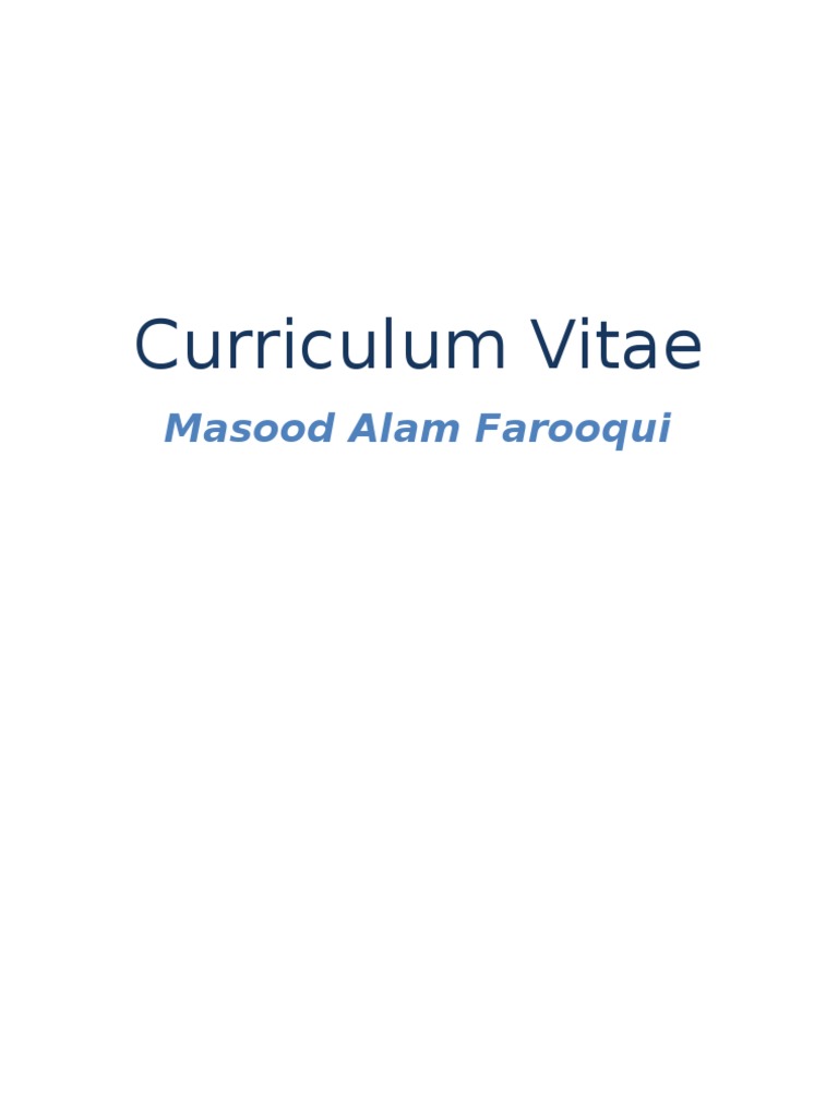 Masood Alam Farooqui CV - IT Manager | PDF | Scada | Computer Network