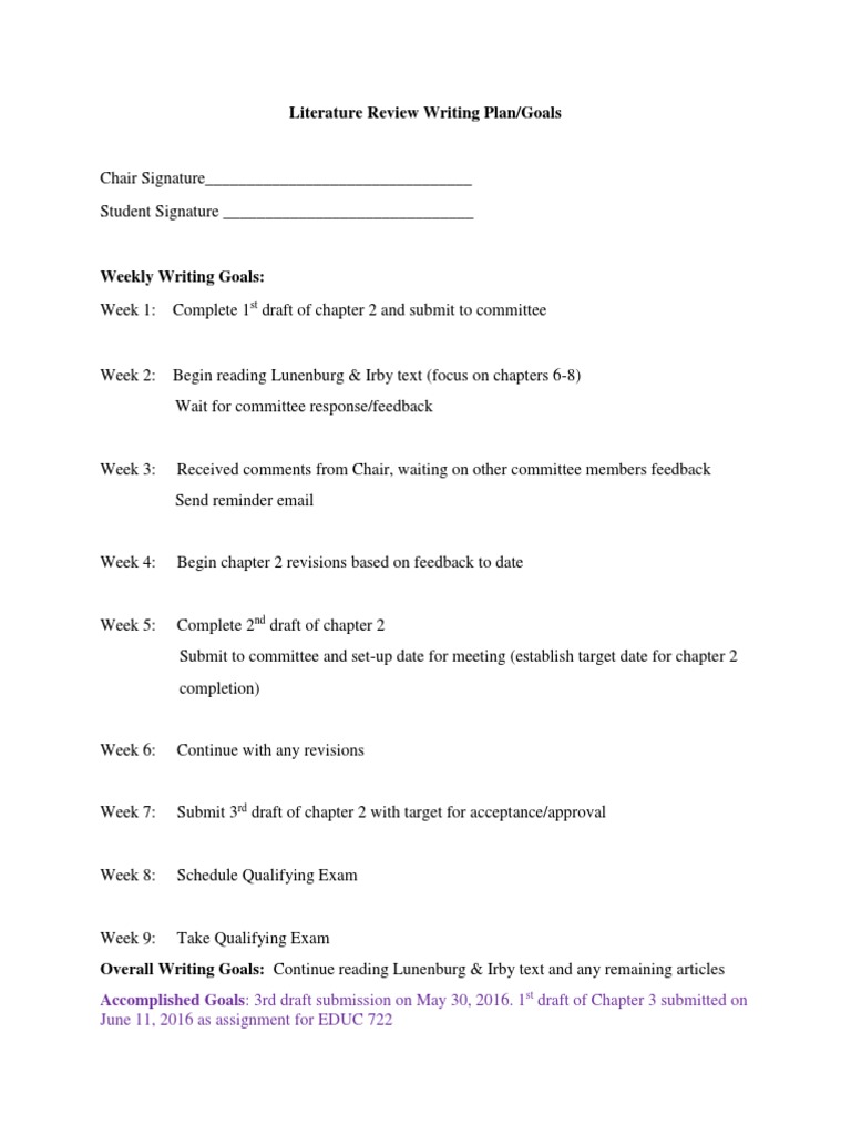 Educ 790-04 Literature Review Writing Plan | PDF