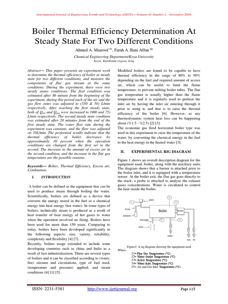 Boiler Efficiency at Steady State Conditions | PDF | Boiler | Combustion