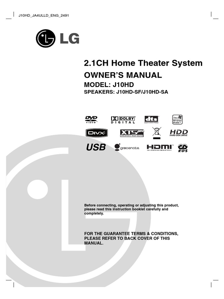 LG j10hd Owner S Manual | PDF | Compact Disc | Ac Power Plugs And Sockets