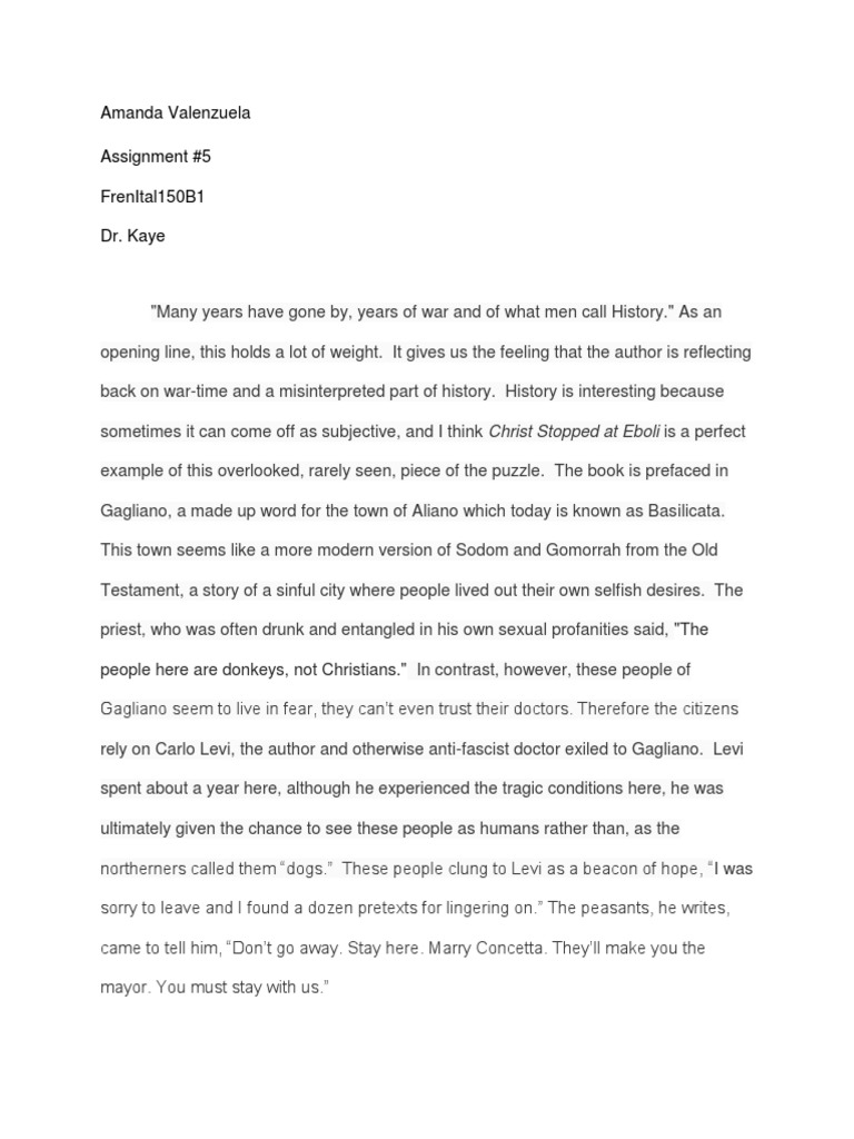 Amanda Valenzuela Assignment #5 Frenital150B1 Dr. Kaye: "The People ...