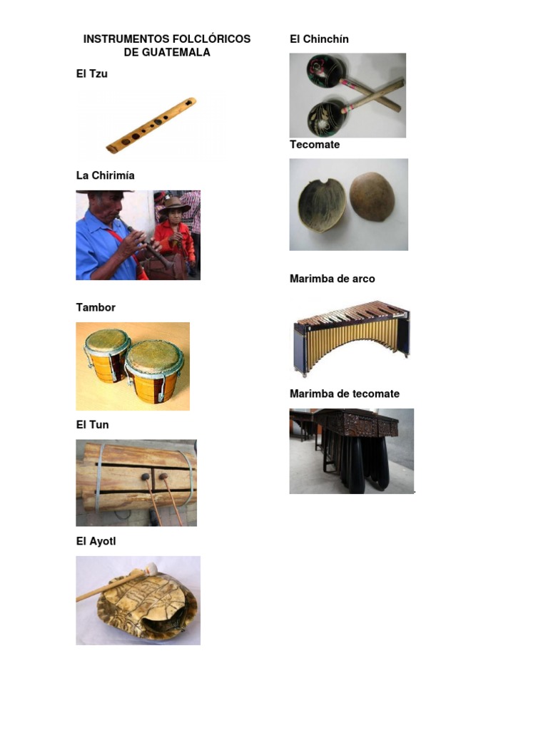 Instrumentos Autoctonos de Guatemala IMAGENES | PDF