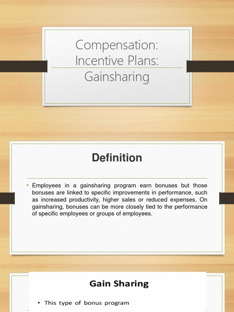 Gain sharing | Incentive | Employment