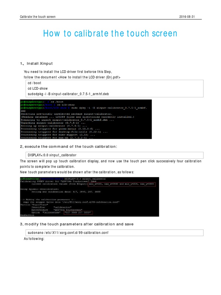 Touch Screen Calibration Guide | PDF