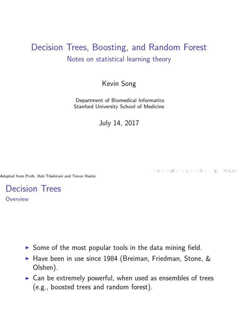 Trees, Boosting, and Random Forest | PDF | Statistical Classification ...