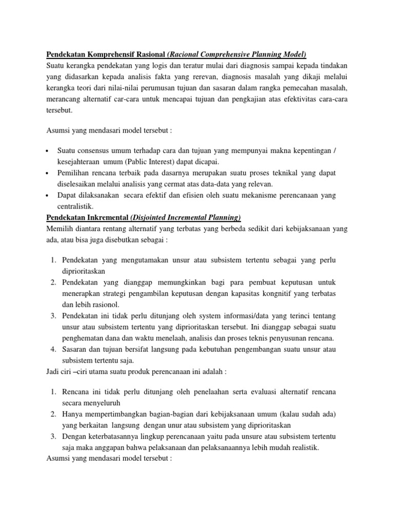 Pendekatan Komprehensif Rasional | PDF