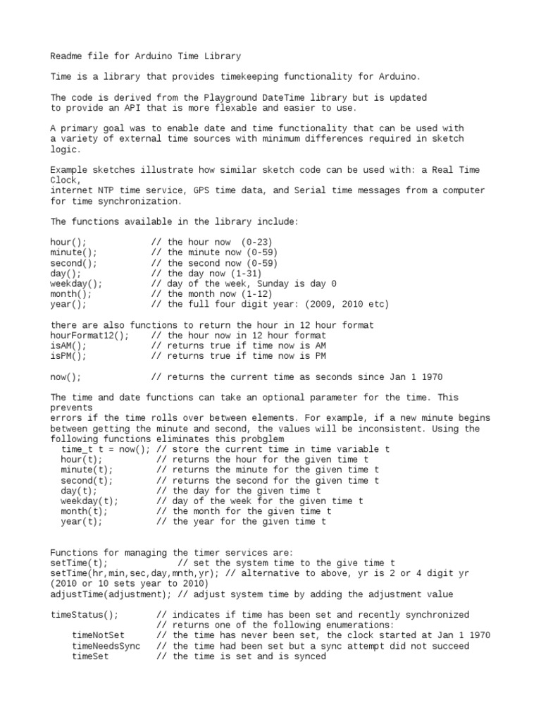 Readme.txt | Library (Computing) | Arduino
