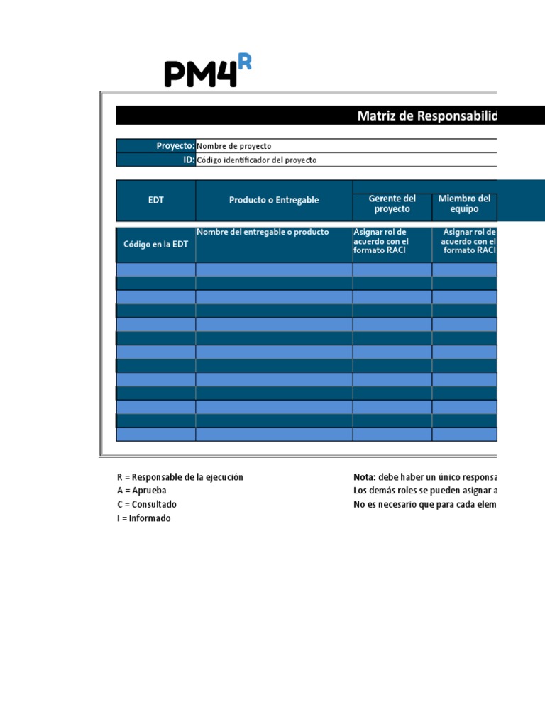 Matriz RACI para Proyecto de Responsabilidades | PDF | Business | Science