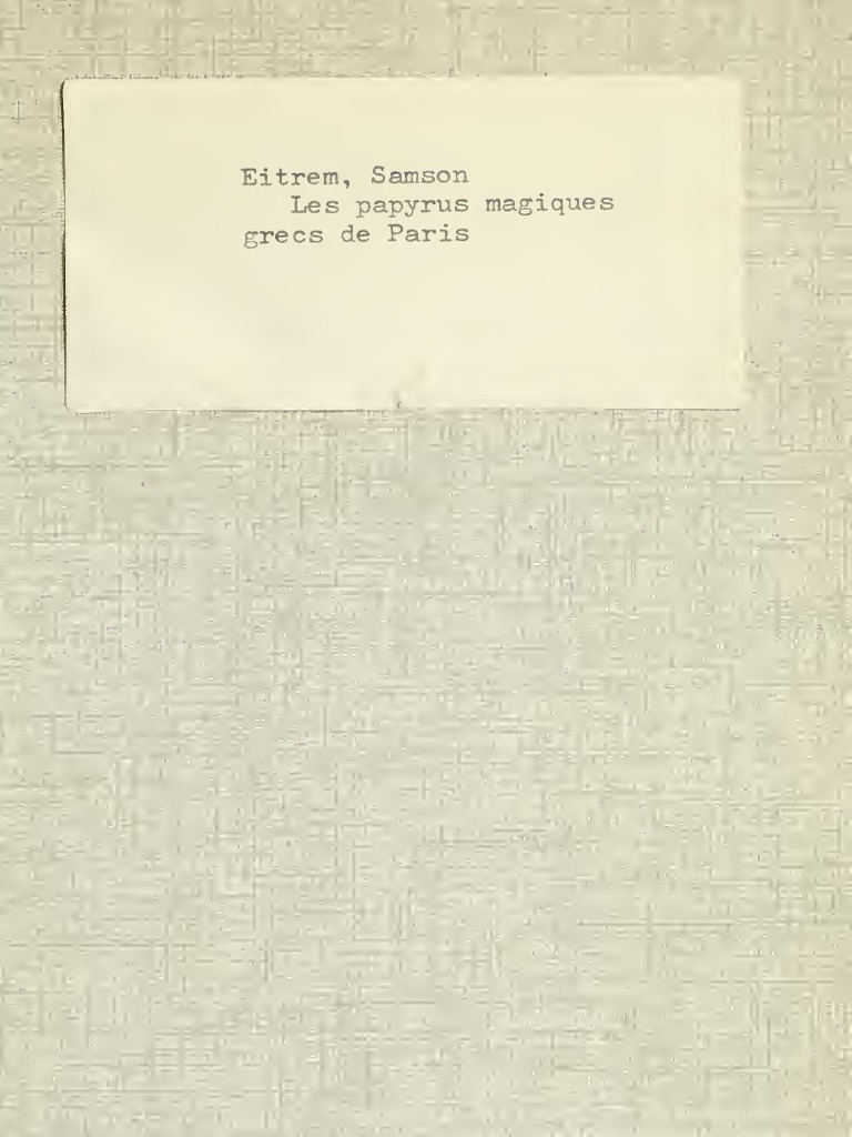 Papyrus Magiques de Paris | PDF | Sacrifice | Magie (Paranormal)