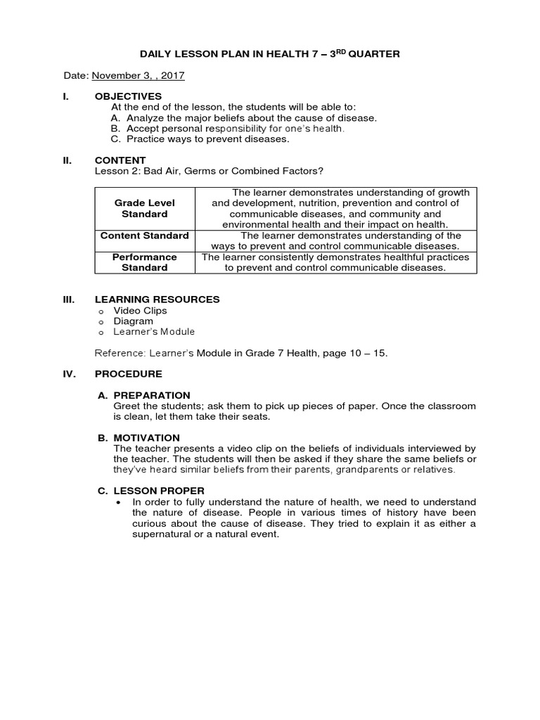 Sample Lesson Plan | Lesson Plan | Psychology