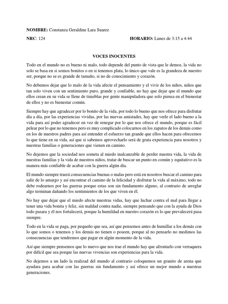 Voces Inocentes | PDF | Felicidad | Science