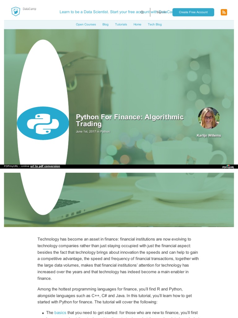 Tutorials Finance Python Trading | PDF | Stocks | Strategic Management