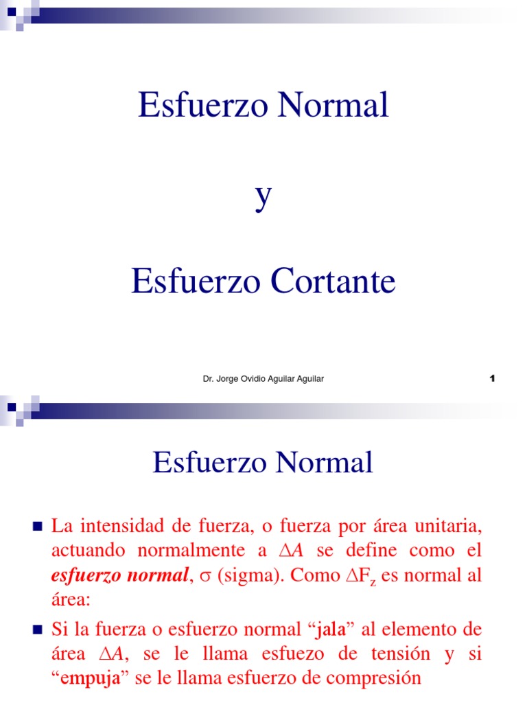 Esfuerzo Normal y Cortante | PDF | Estrés (Mecánica) | Ingeniería de ...