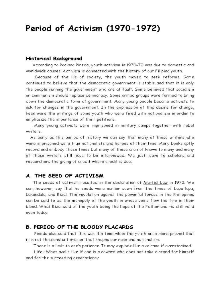 Period of Activism | Philippines | Poetry
