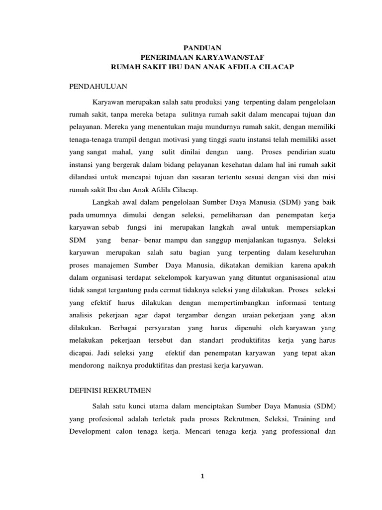 Panduan Penerimaan Staf | PDF