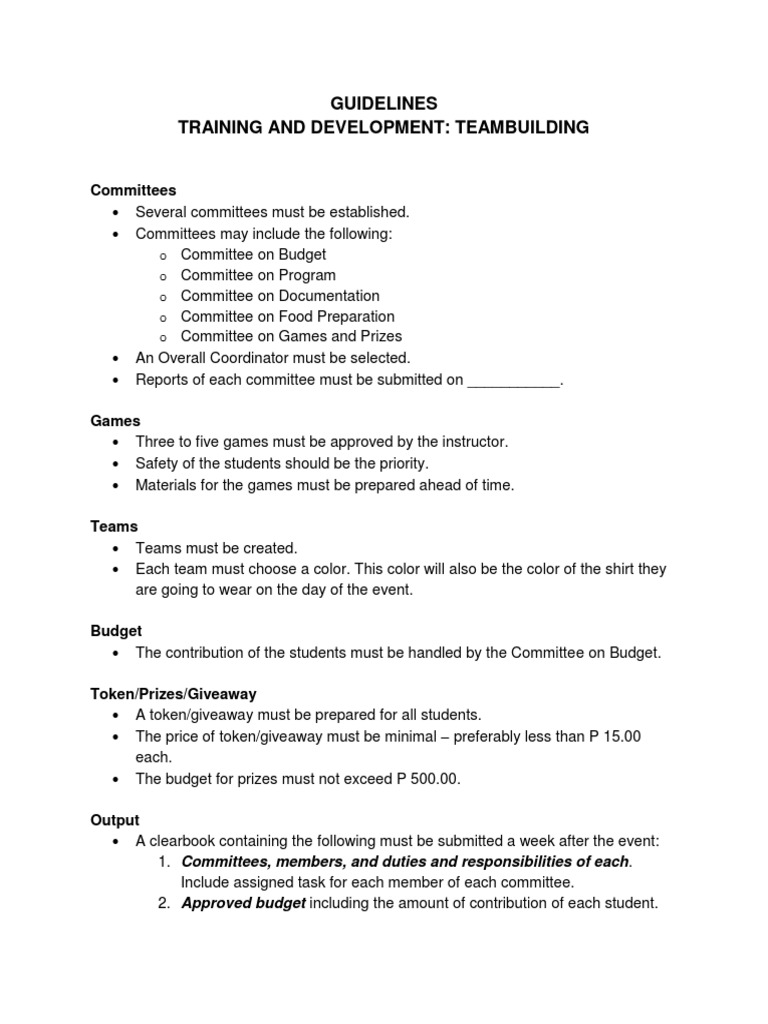 GUIDELINES On Training and Development | PDF