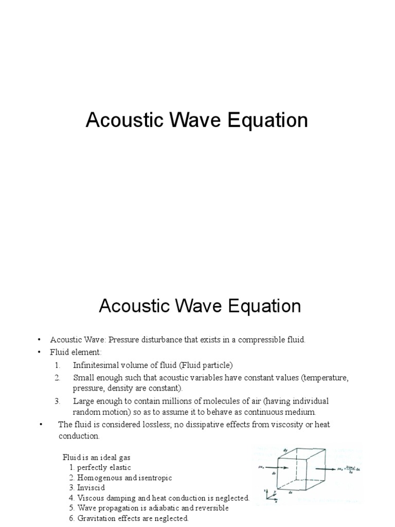 Acoustics Wave Equations | PDF | Viscosity | Waves