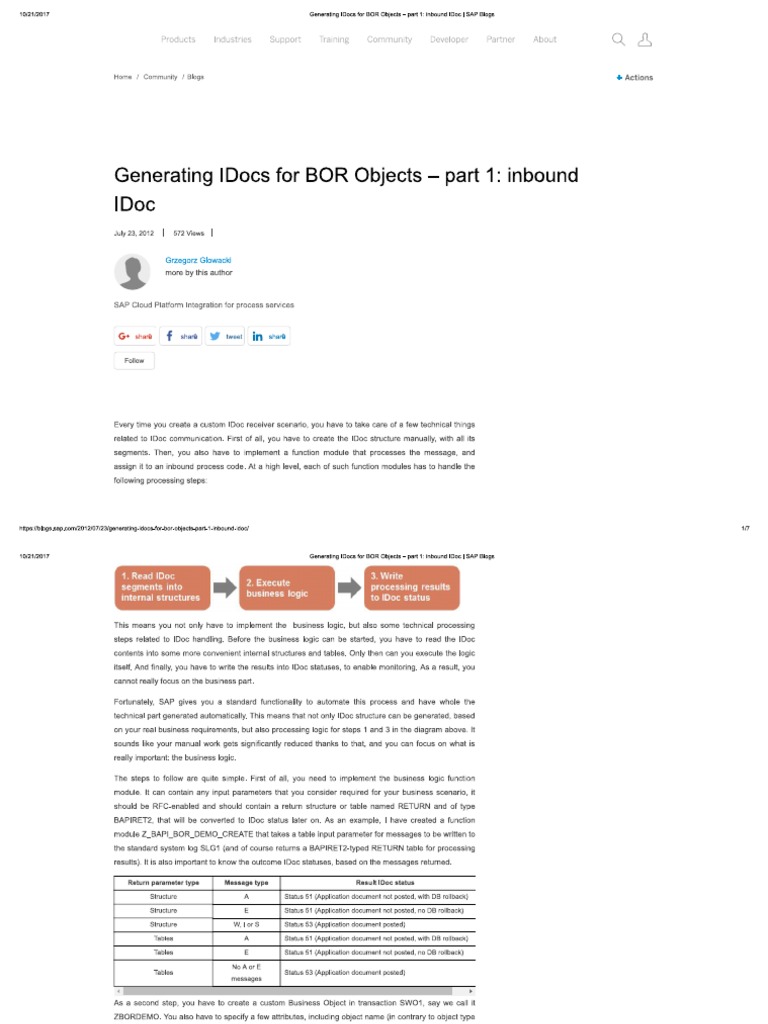 Generate Idoc For Bor Object Part1 Inbound Idoc | PDF