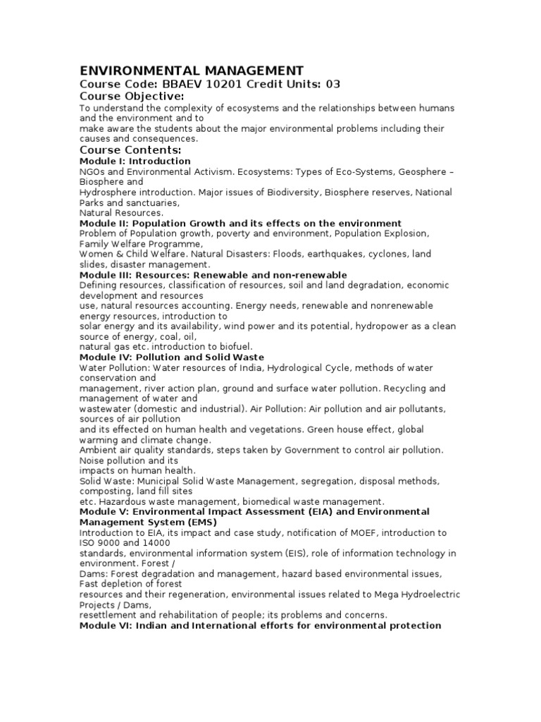 Environmental Management | PDF | Pollution | Natural Environment