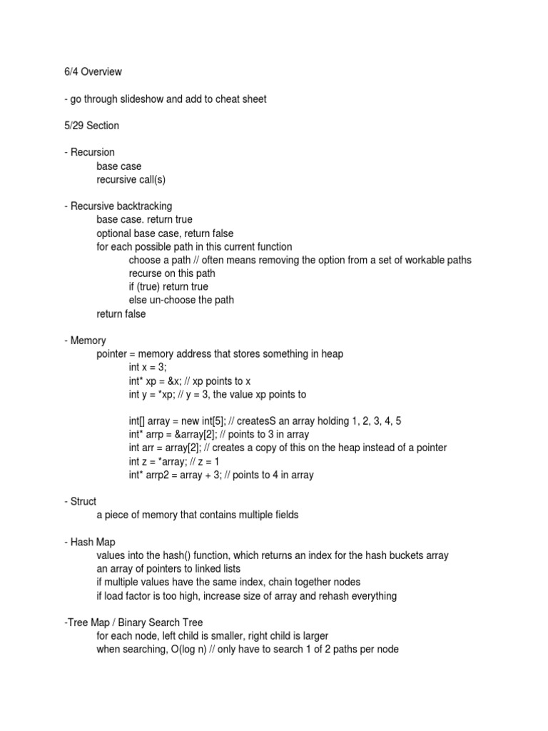 CS106B Notes | PDF | Array Data Structure | Theoretical Computer Science