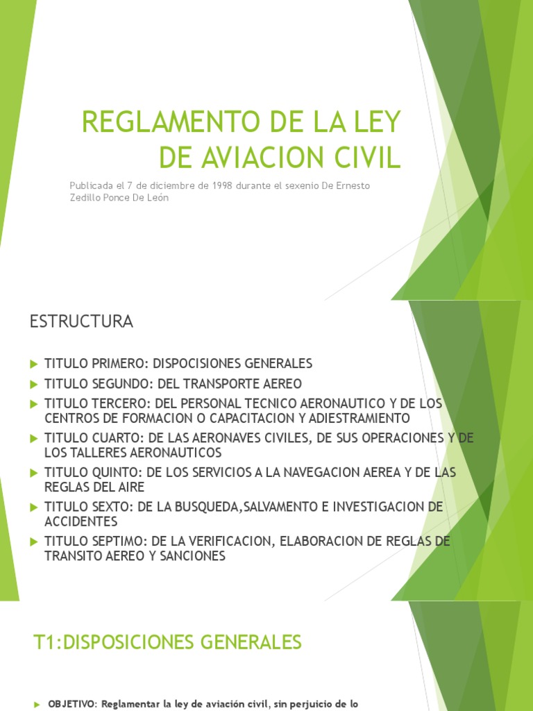 Reglamento de La Ley de Aviacion Civil | PDF | Aviación Civil | Aeropuerto