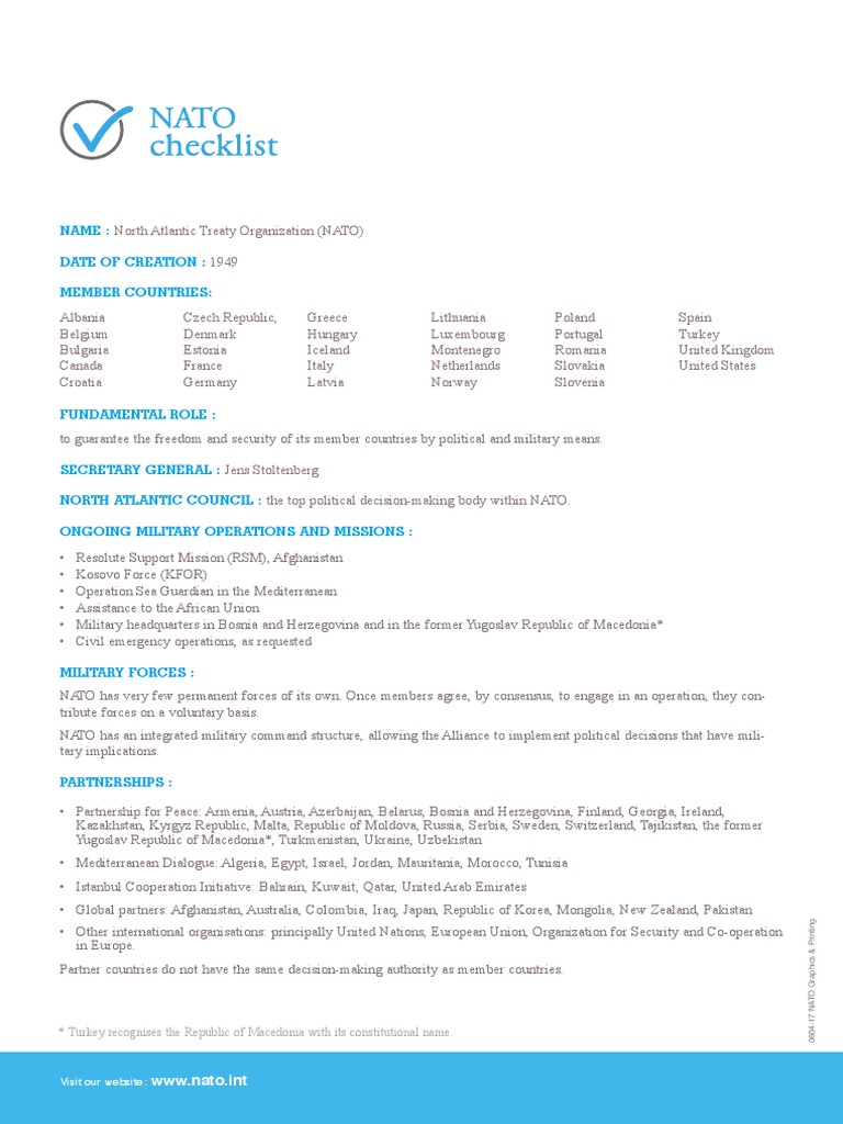 Name: Date of Creation: Member Countries:: WWW - Nato.int | PDF | Nato ...