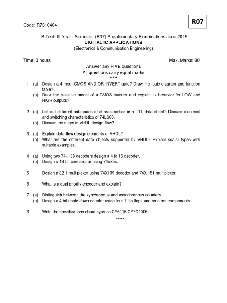 Code: R7310404 B.Tech III Year I Semester (R07) Supplementary ...