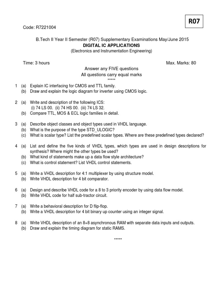 Code: R7221004 B.Tech II Year II Semester (R07) Supplementary ...