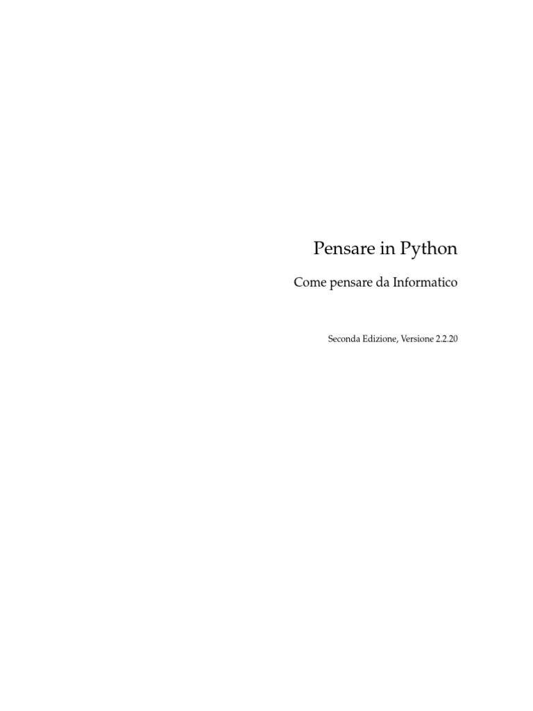 Pensare in Python | PDF
