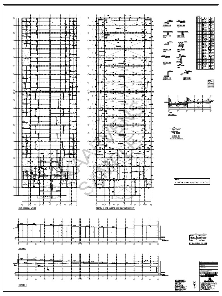 First Floor Slab and Beam Layout and Details | PDF | Floors ...
