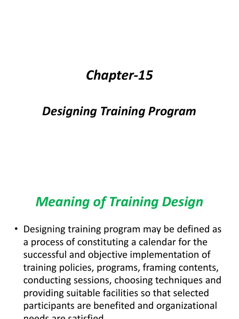Designing Effective Training Programs | PDF | Instructional Design | Goal