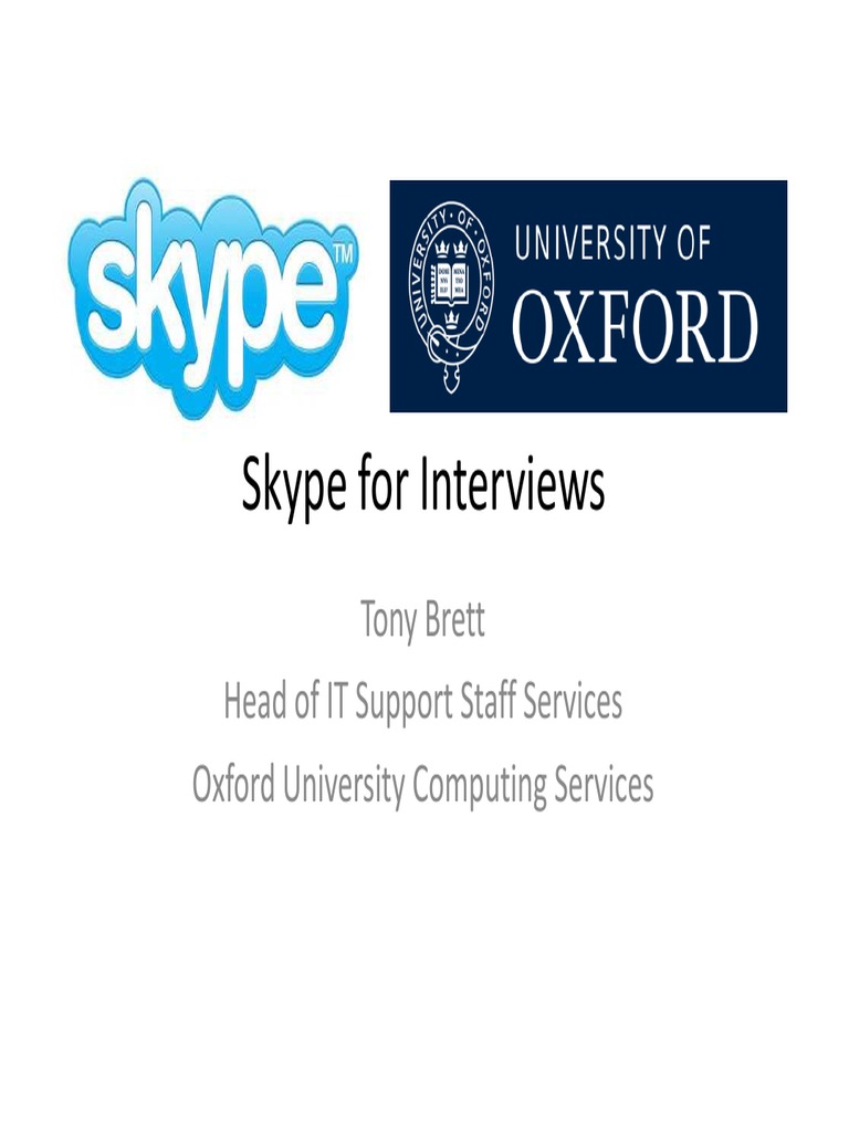 Guidance on Using Skype for Conducting Remote Interviews | PDF | Personal Computers | Media ...