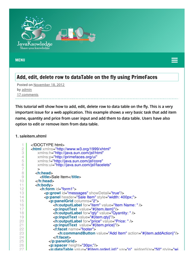 Add Edit Delete Row To Datatable On The Fly Using PDF | PDF ... Add Edit Delete Row To Datatable On The Fly Using PDF | PDF ...