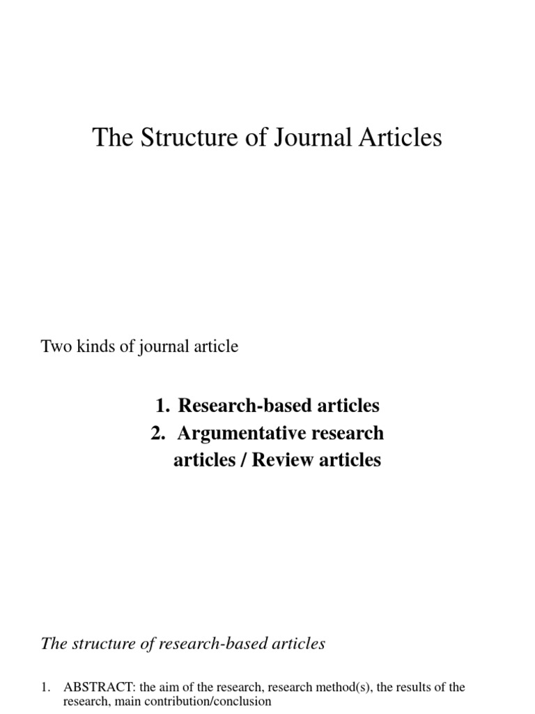 Understanding Journal Article Structure | PDF | Abstract (Summary ...