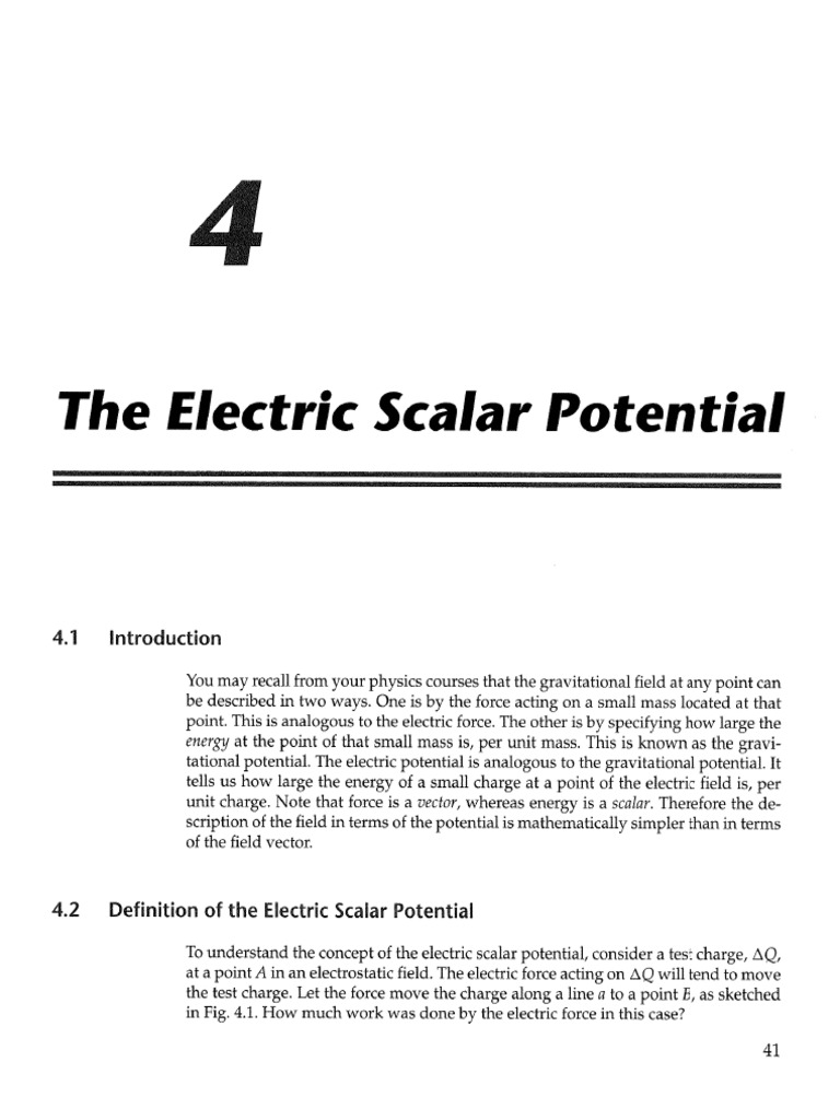 Electric Scalar Potential | PDF