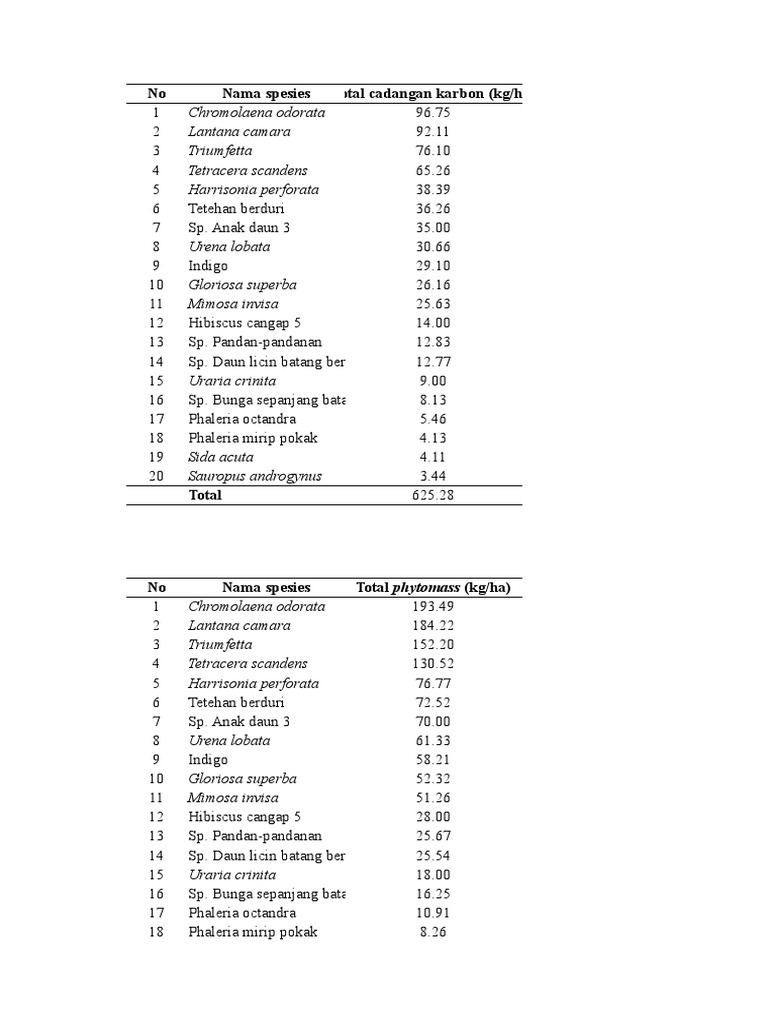 Tabel Ringkas New Fix | PDF